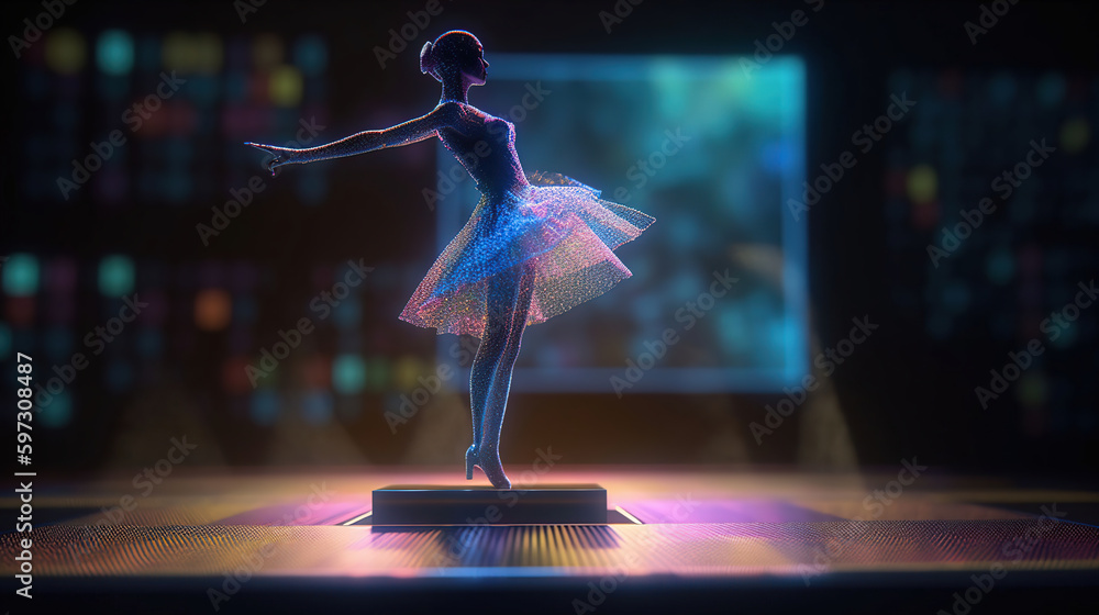 Ballerina in white dress dancing in ballet class, generative ai Stock ...