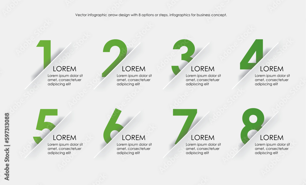 Green vector infographic illustration. Line infographic numbers ...