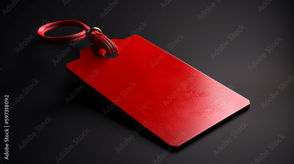 This blank label tag mockup in bold red is perfect for creating ...