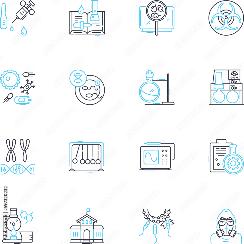 Computer Science Linear Icons Set Algorithm Binary Compiler Cybersecurity Database