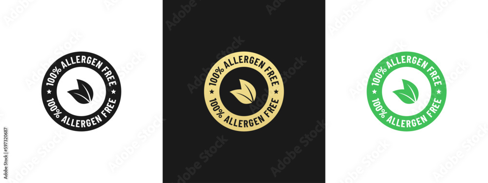 Allergen free label or Allergen free symbol vector isolated in flat ...