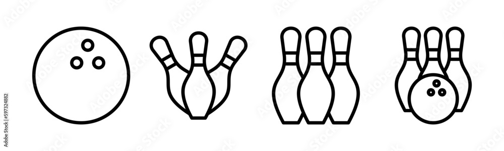 Bowling icon vector illustration. bowling ball and pin sign and symbol ...