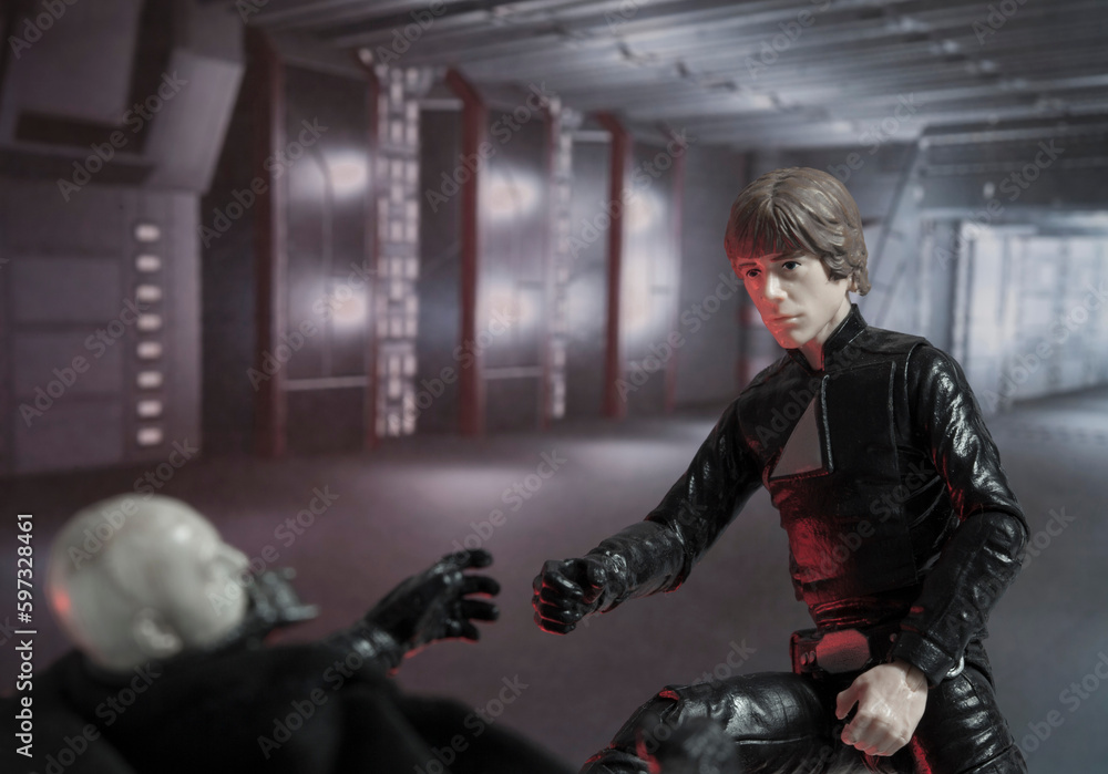 Foto Stock NEW YORK USA: APR 16 2018: Recreation of a scene from Star ...