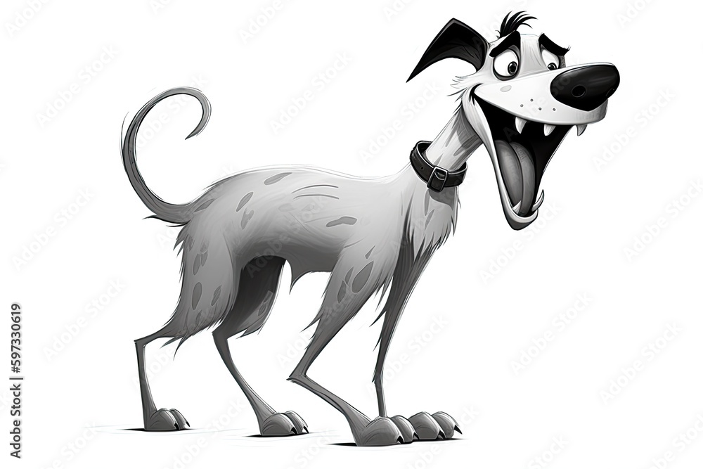 happy cartoon dog with a tongue out and mouth open. Generative AI Stock ...