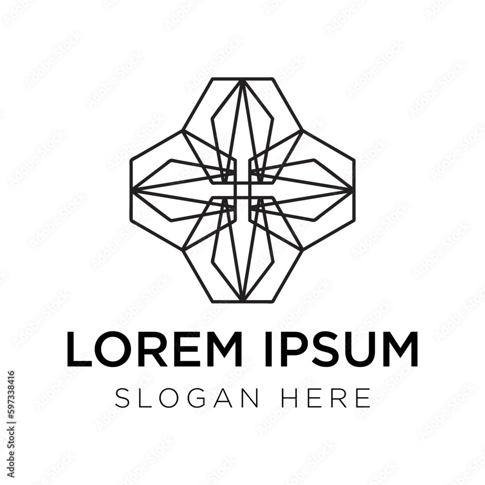 abstract geometry logo vector illustration isolated on white background ...