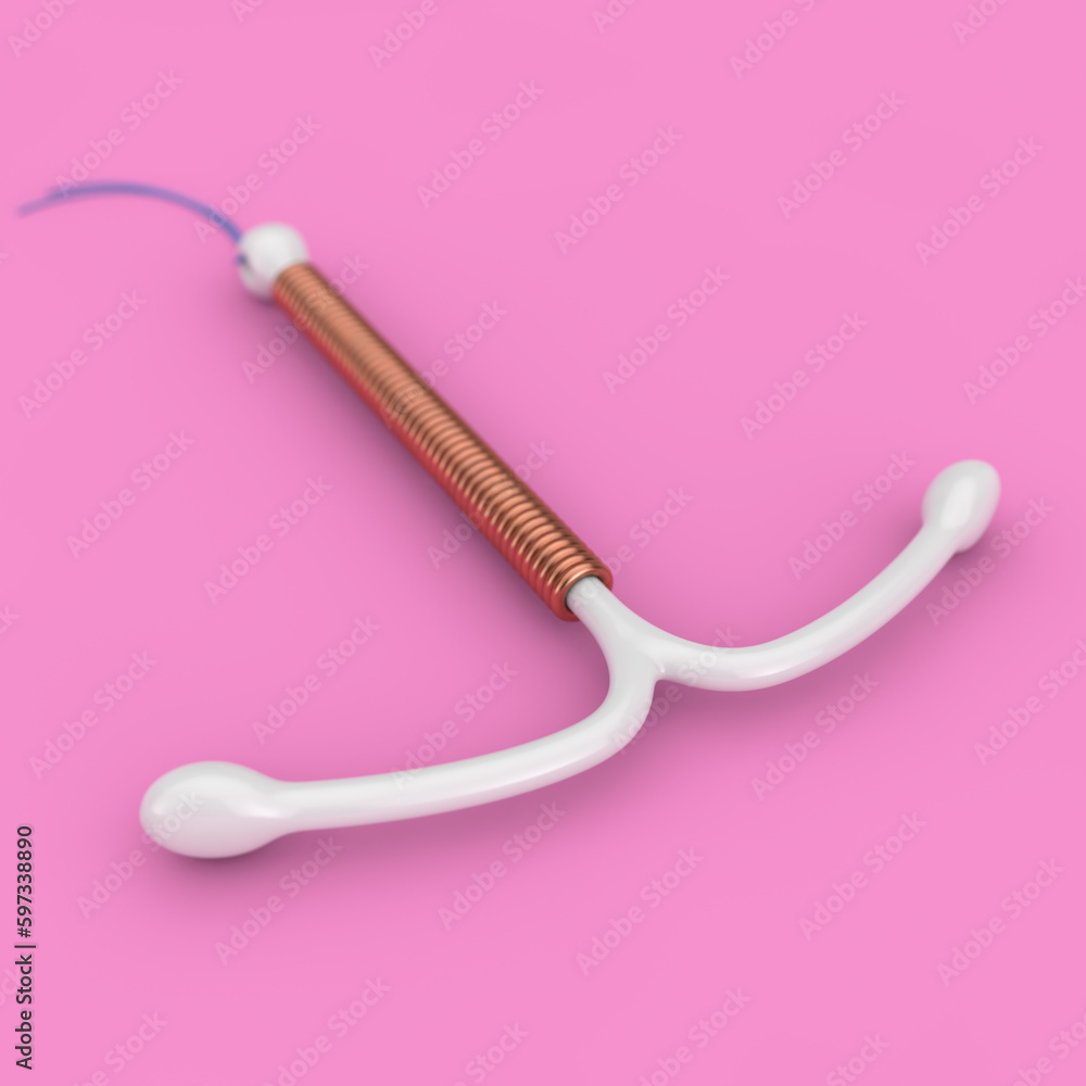 Birth Control Concept T Shape Iud Copper Intrauterine Device 3d