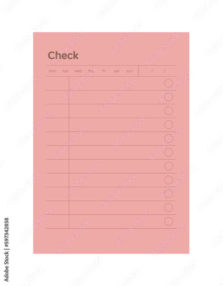 Check planner. Minimalist planner template set. Vector illustration ...