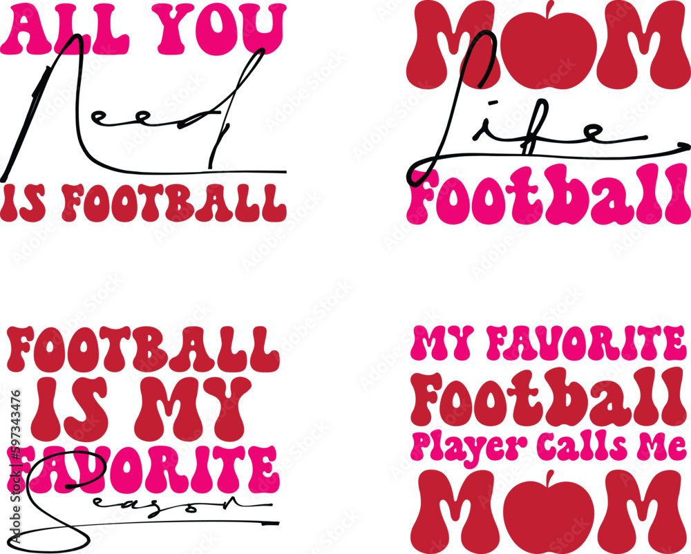 Football Svg Bundle And Retro Svg Stock Vector | Adobe Stock