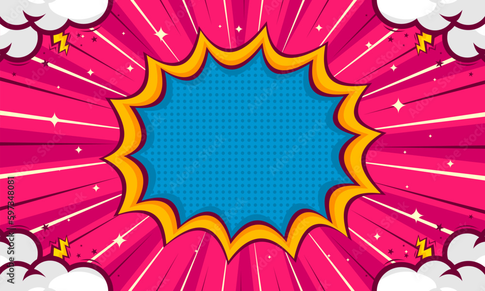 Blank comic cartoon background with cloud Stock Vector | Adobe Stock