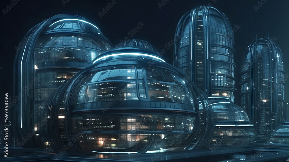 Futuristic Office Building Towers in Business City 4K - Generative AI ...