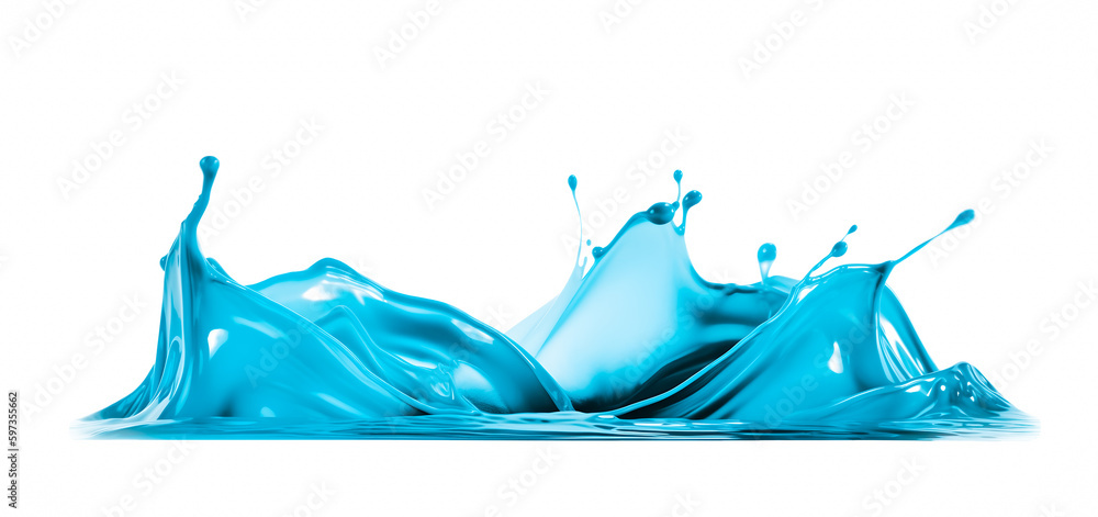 Blue water splash isolated on white background. Graphic Resource for ...