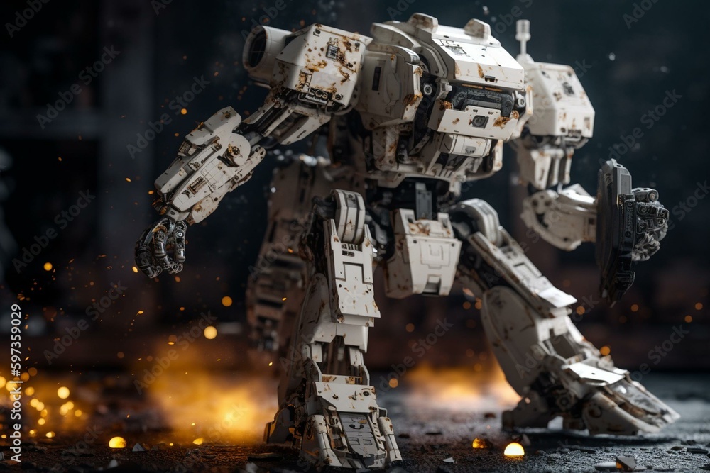 3D model of a robot that can transform into a fighter. Generative AI ...