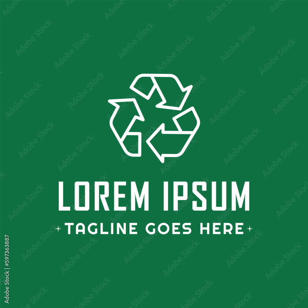 Circular Recycling Logo Design. This logo design features a simple ...