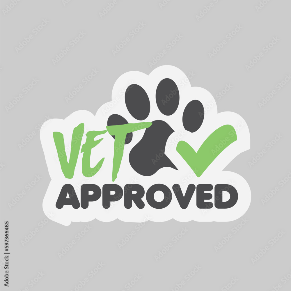 Vet approved vector sticker stamp, vector sticker icon Stock Vector ...