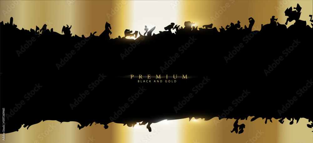 Luxury gold and black background. Golden jagged elements with glow of ...