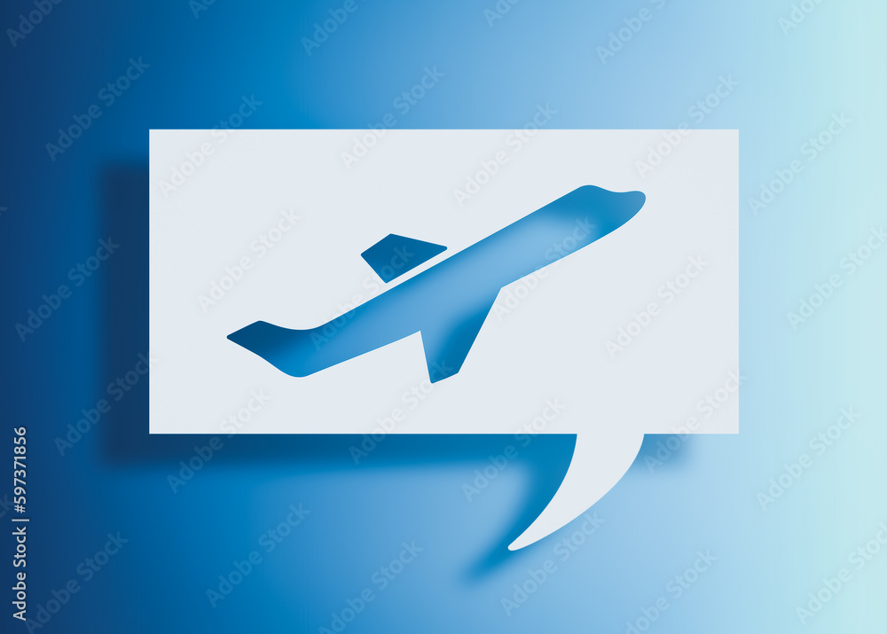 New airline or notification concept for communication and flight timing ...