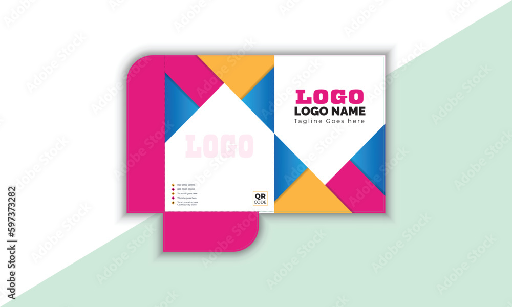 A4 file Folder geometric branding design.Presentation folder, Folder ...
