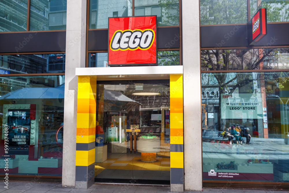 Lego store toy brand shop with logo in Stuttgart, Germany Stock Photo ...