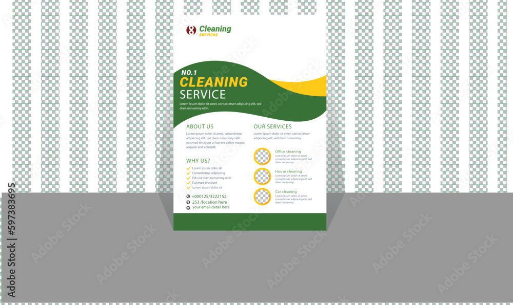 Cleaning and disinfection flyer design template, cleaning service flyer ...