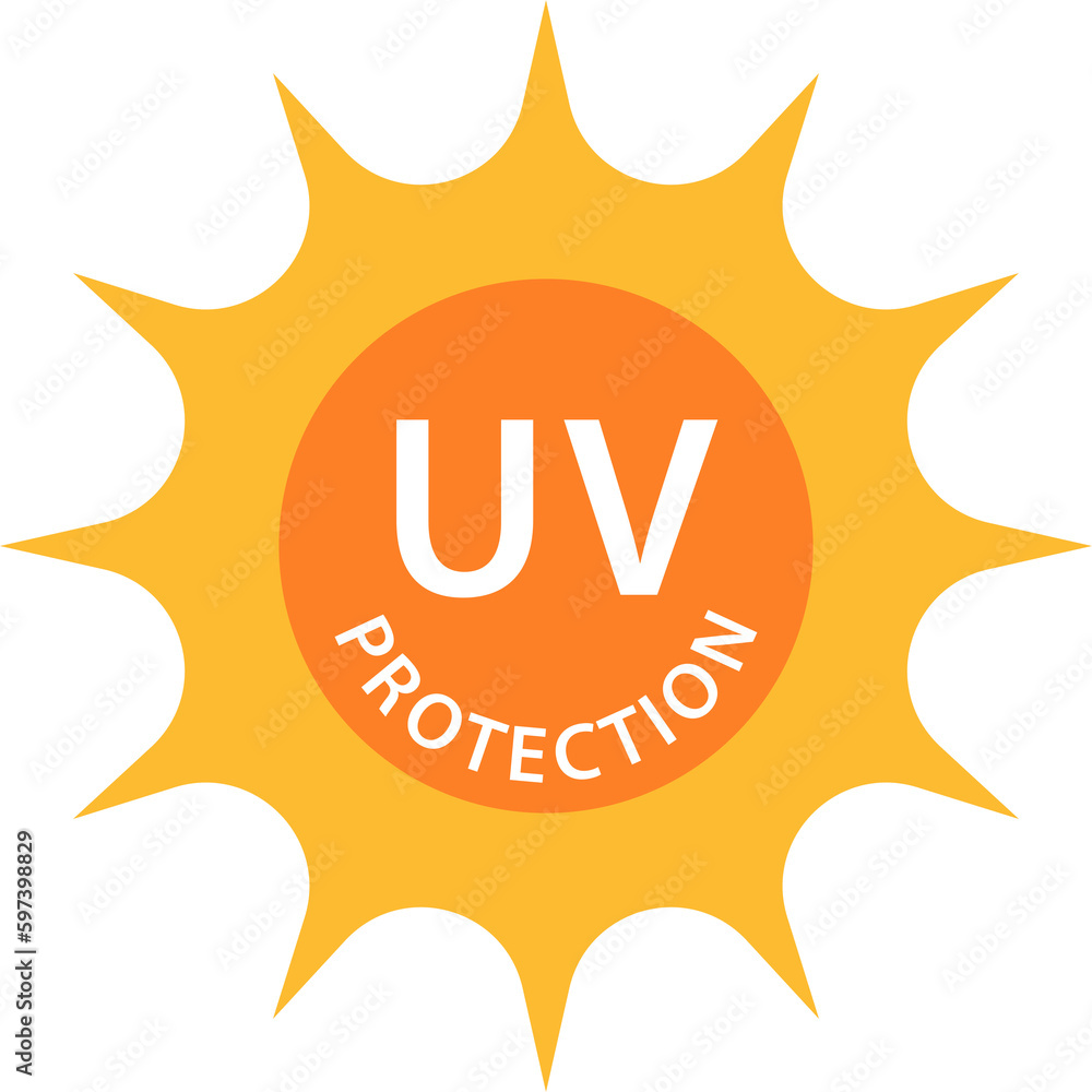 UV radiation protection icon solar ultraviolet light symbol for graphic ...