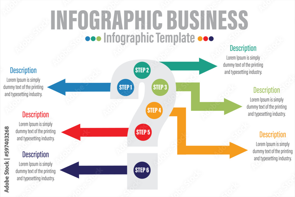 6 Steps, 6 option Modern Timeline diagram with progress circle ...