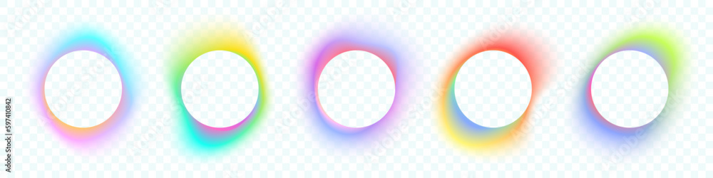 Color gradient circle backgrounds, abstract colors blend mesh with soft ...