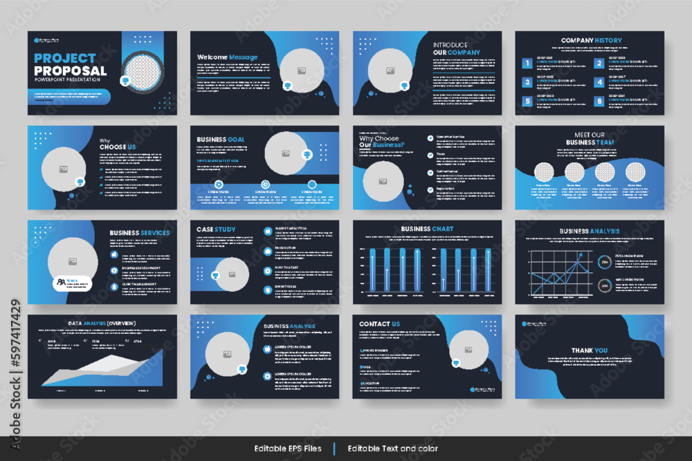 Project proposal presentation template design or business presentation ...