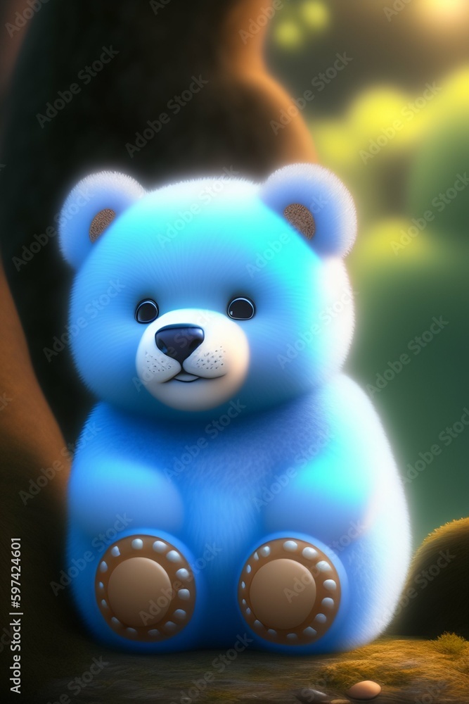 Barnoo is a small, furry blue bear with a round face and big, round ...