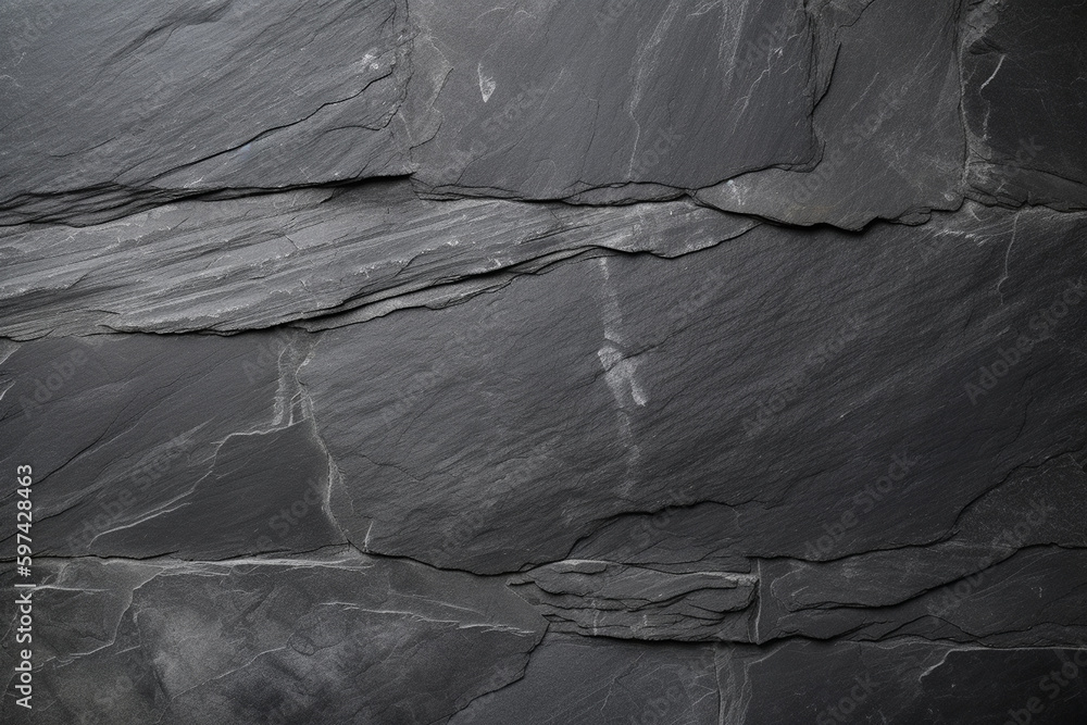 Dark grey black slate background, Black stone texture,, created by a neural network, Generative ...