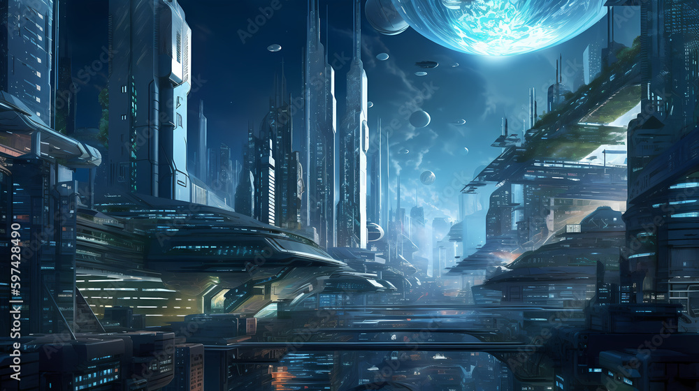 Futuristic City of the Future: A Vision of Advanced Technology, Sleek ...