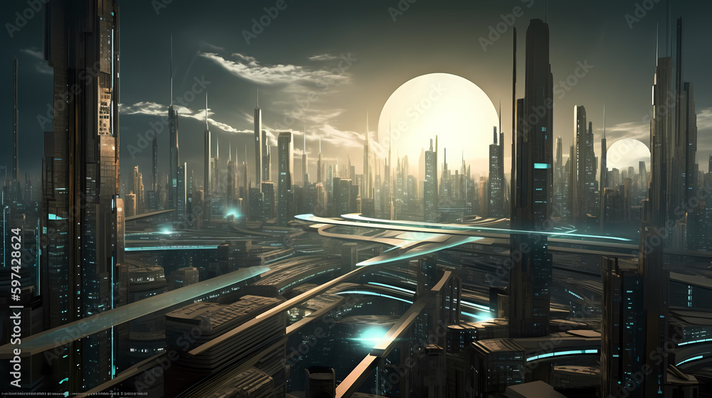 Futuristic City of the Future: A Vision of Advanced Technology, Sleek ...