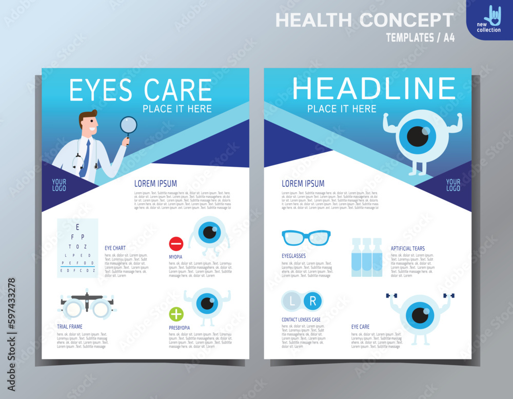 Ophthalmic infographic element. Eye Care Vector Icon Set. Medical ...