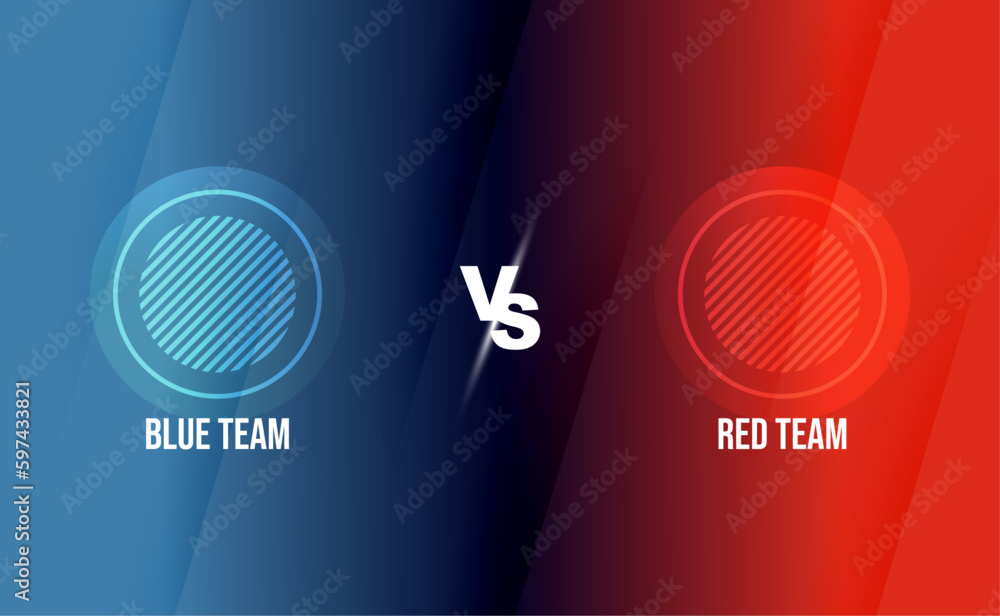 minimal background versus competition for blue and red team Stock ...