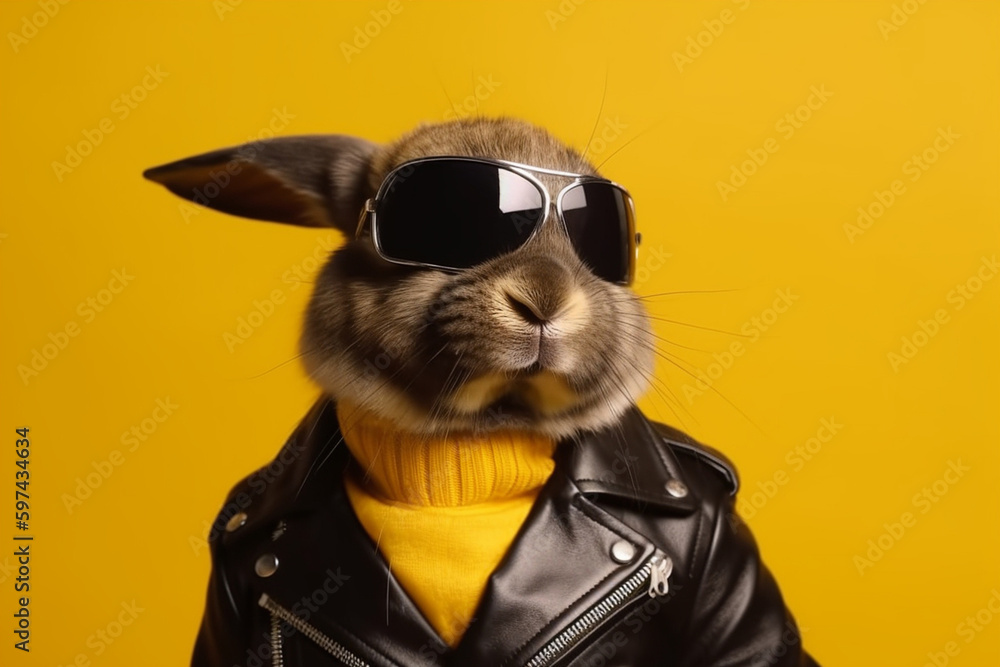 cool rocker bunny with glasses, created by a neural network, Generative ...