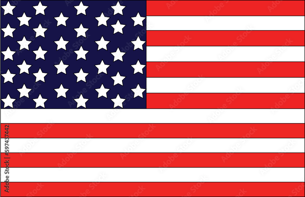 American Flag Fit On Screen Svg file / USA Flag Stock Vector | Adobe Stock