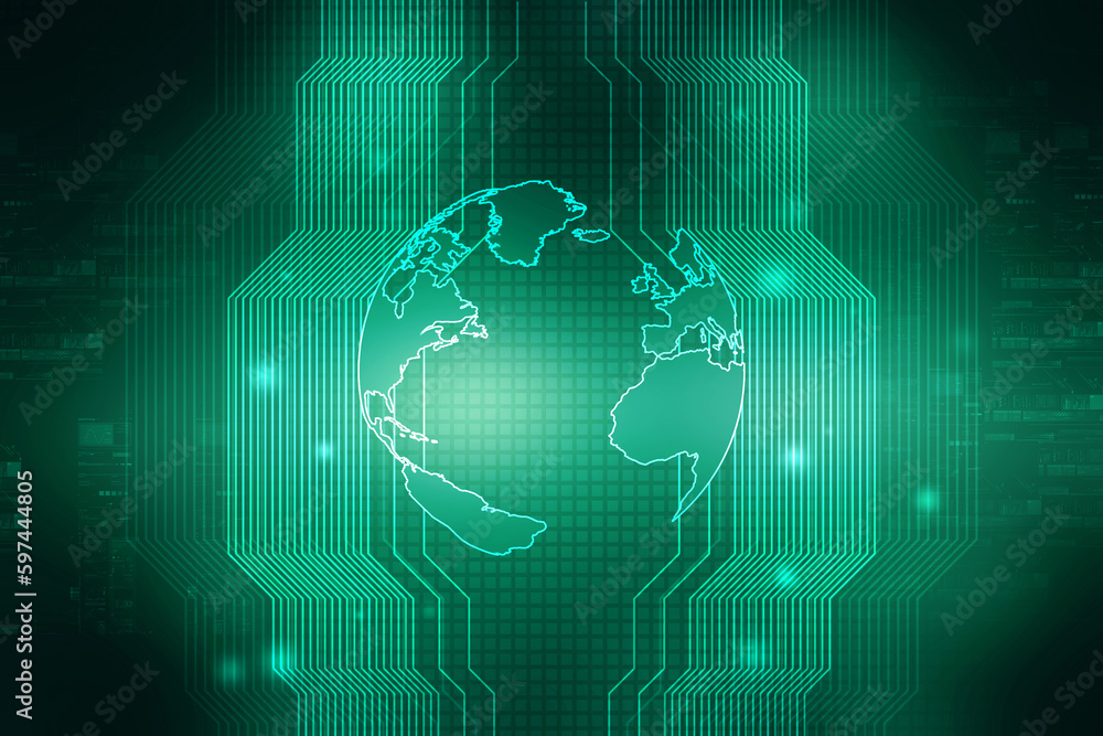 2d illustration world map abstract background Stock Illustration ...