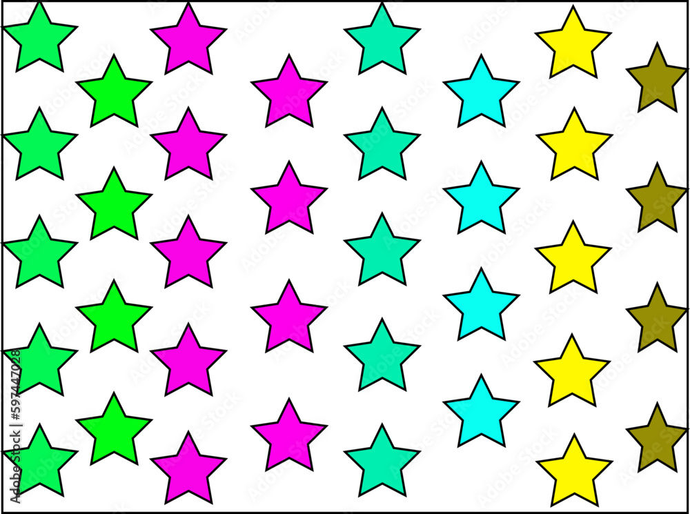 Large Amount Of Star with Multiple Colours /yellow Stars / Green Stars / Pink Stars / and other ...