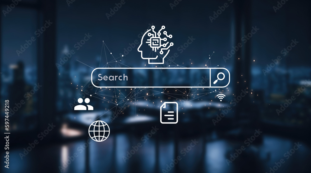 Chatbot with AI (Artificial Intelligence), search engine, businessman ...