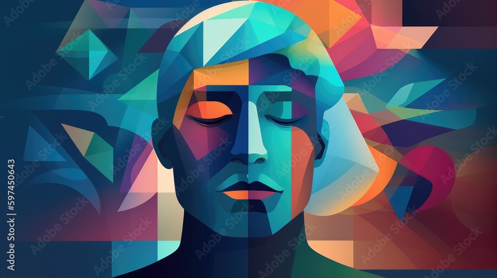 Mental Health Awareness: Analogous illustration with concise visual ...