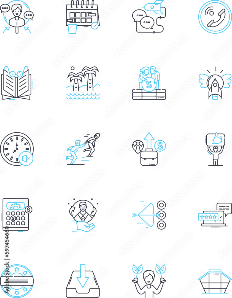 Living quarters linear icons set. Dormitory, Apartment, Condo, House ...