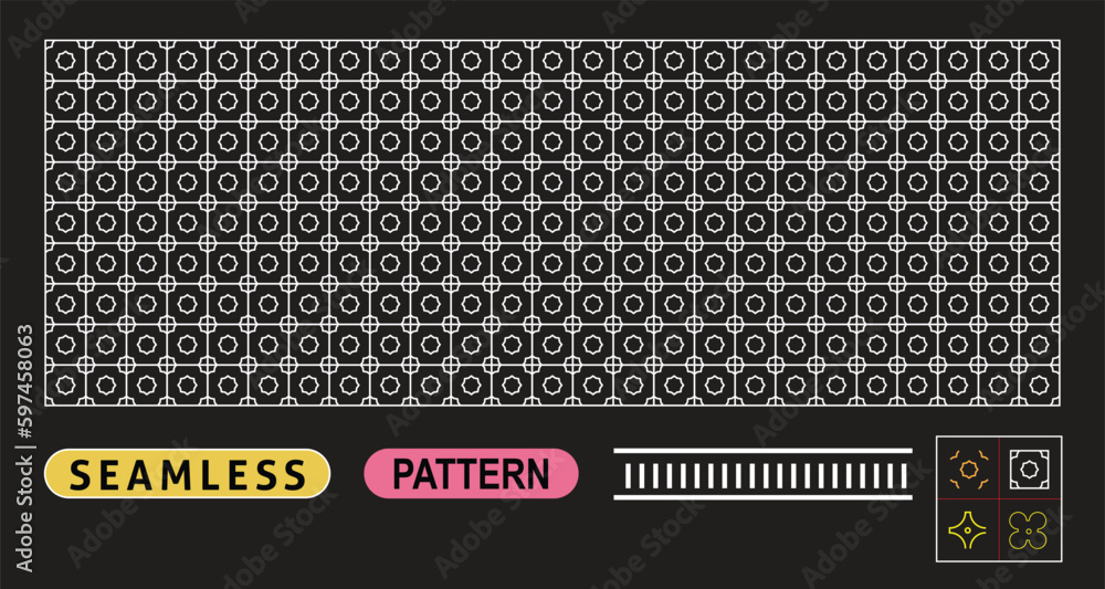 Editable Circular Flower shape Square Repeatable Patterns with 3 Free ...