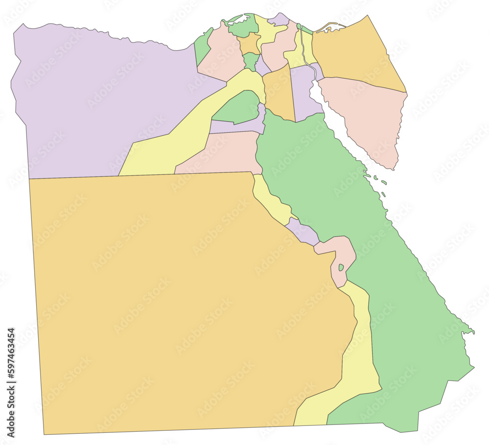 Poster Egypt - Highly detailed editable political map. – Wall Art ...