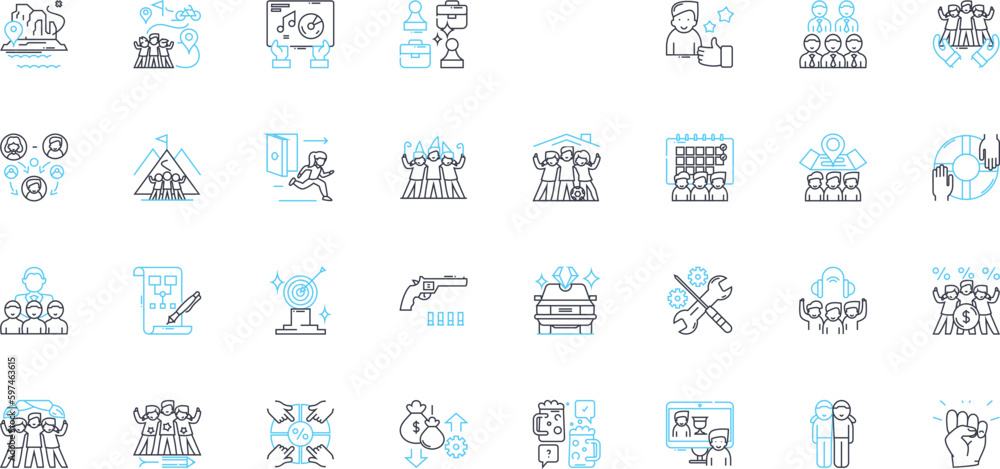 Society linear icons set. Culture, Diversity, Inclusion, Equality ...