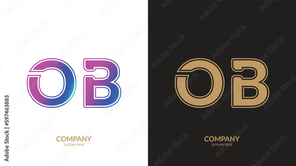 Vector logo for letter OB design template Stock Vector | Adobe Stock