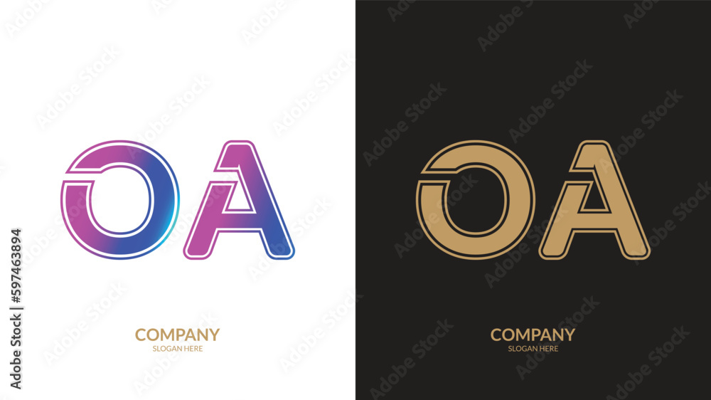 Vector logo for letter OA design template Stock Vector | Adobe Stock