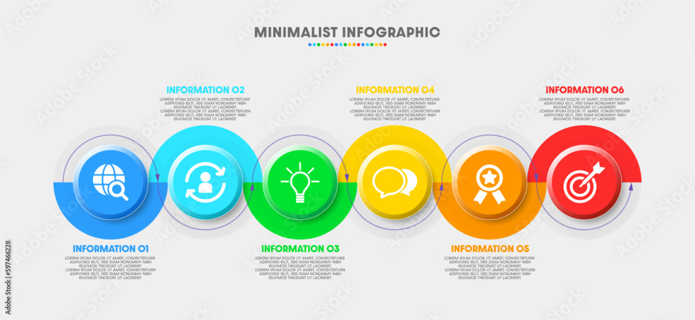 Creative concept for infographics. business information display process ...