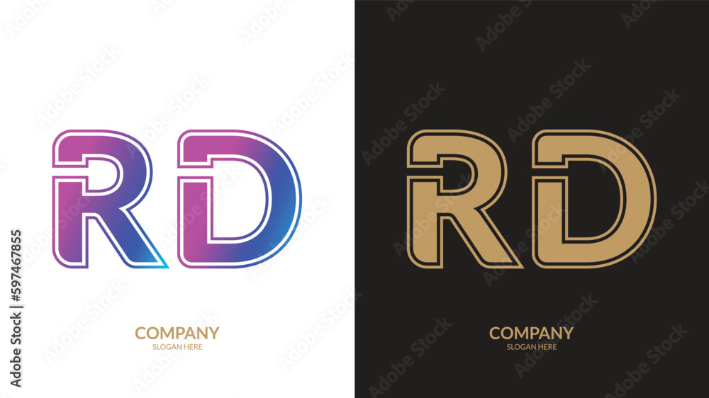 Vector logo for letter RD design template Stock Vector | Adobe Stock