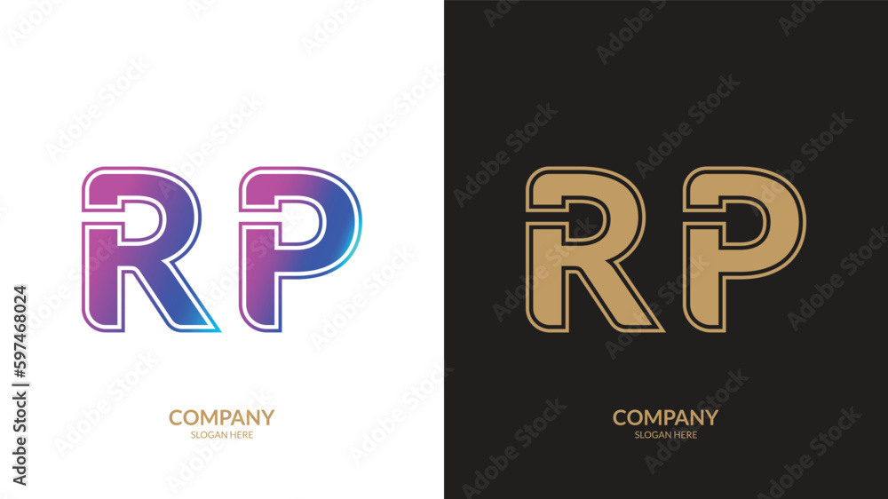 Abstract letter RP logo design template. Stock Vector | Adobe Stock