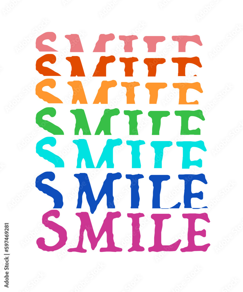 smile pattern. Colorful hand drawn patchwork flat cartoon seamless ...