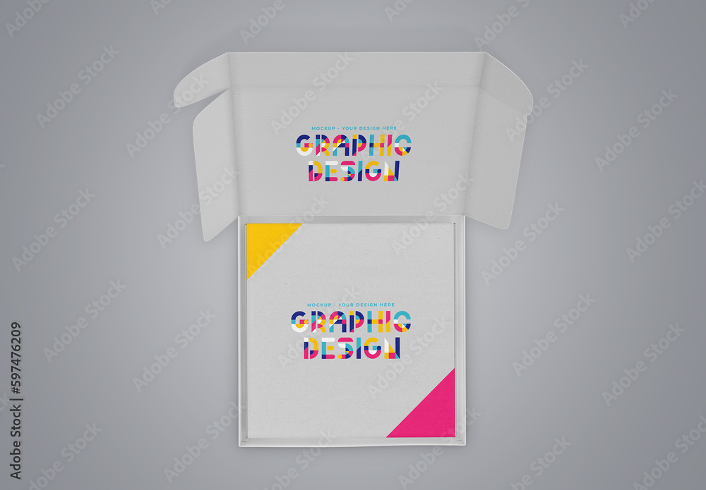 Box Mockup - Top View Stock Template | Adobe Stock